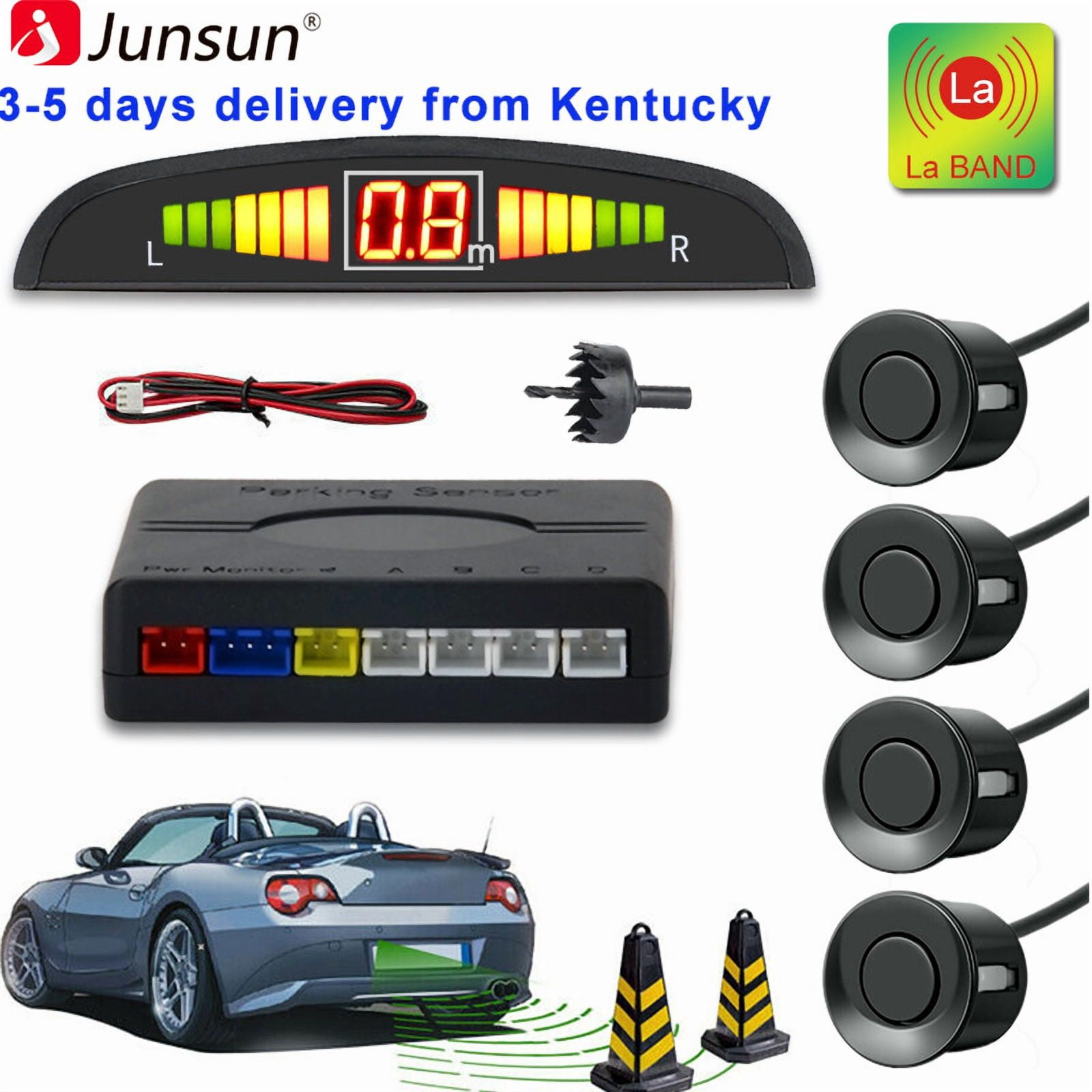 4 Sensors Parking Sensor Car Reverse with LCD Display Audio Buzzer ...