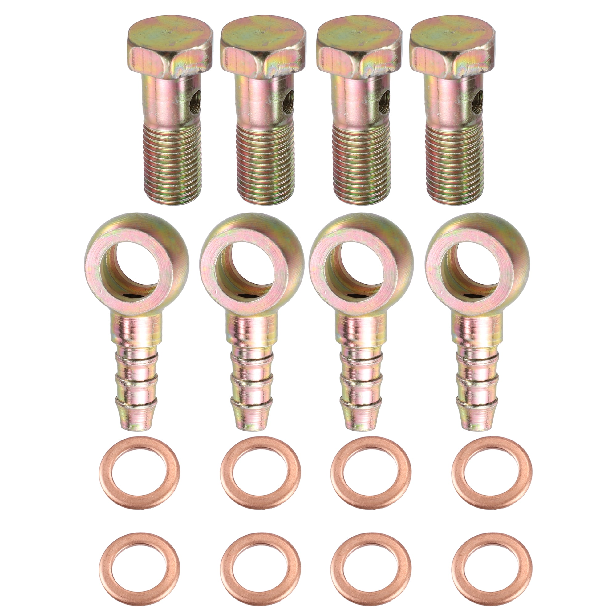 4 Set 10mm Auto Car Banjo Hose Barb Bolt Fittings Banjo Bolt Washer ...
