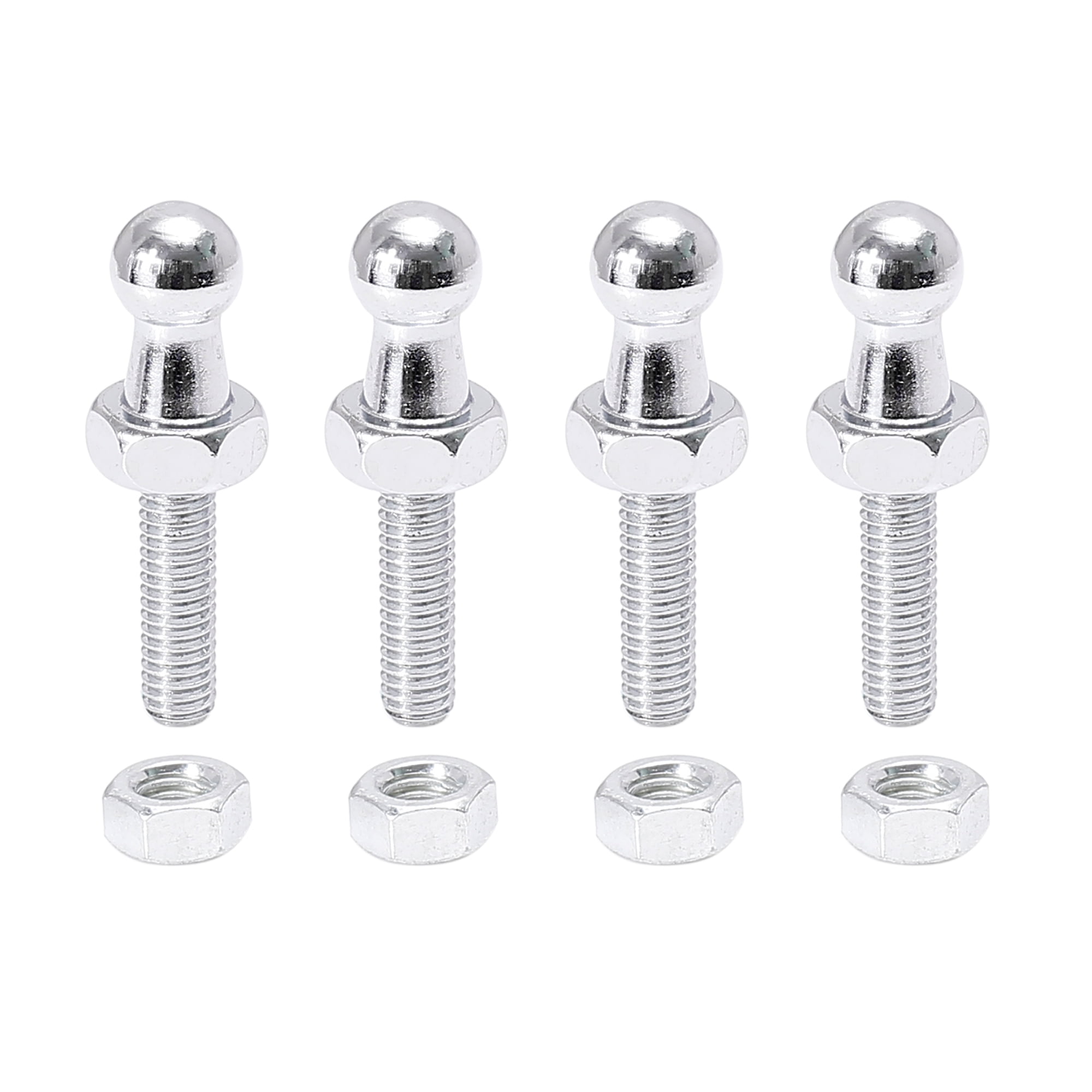 4 Set 10mm M6x20mm Car Vehicle Gas Strut Ball Studs Silver Tone for Gas ...
