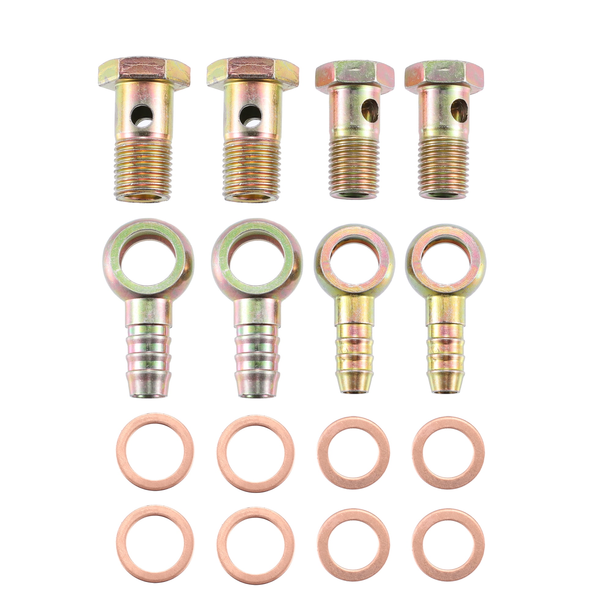 4 Set 14mm 16mm Banjo Hose Barb Bolt Fittings Banjo Bolt Washer Bronze ...