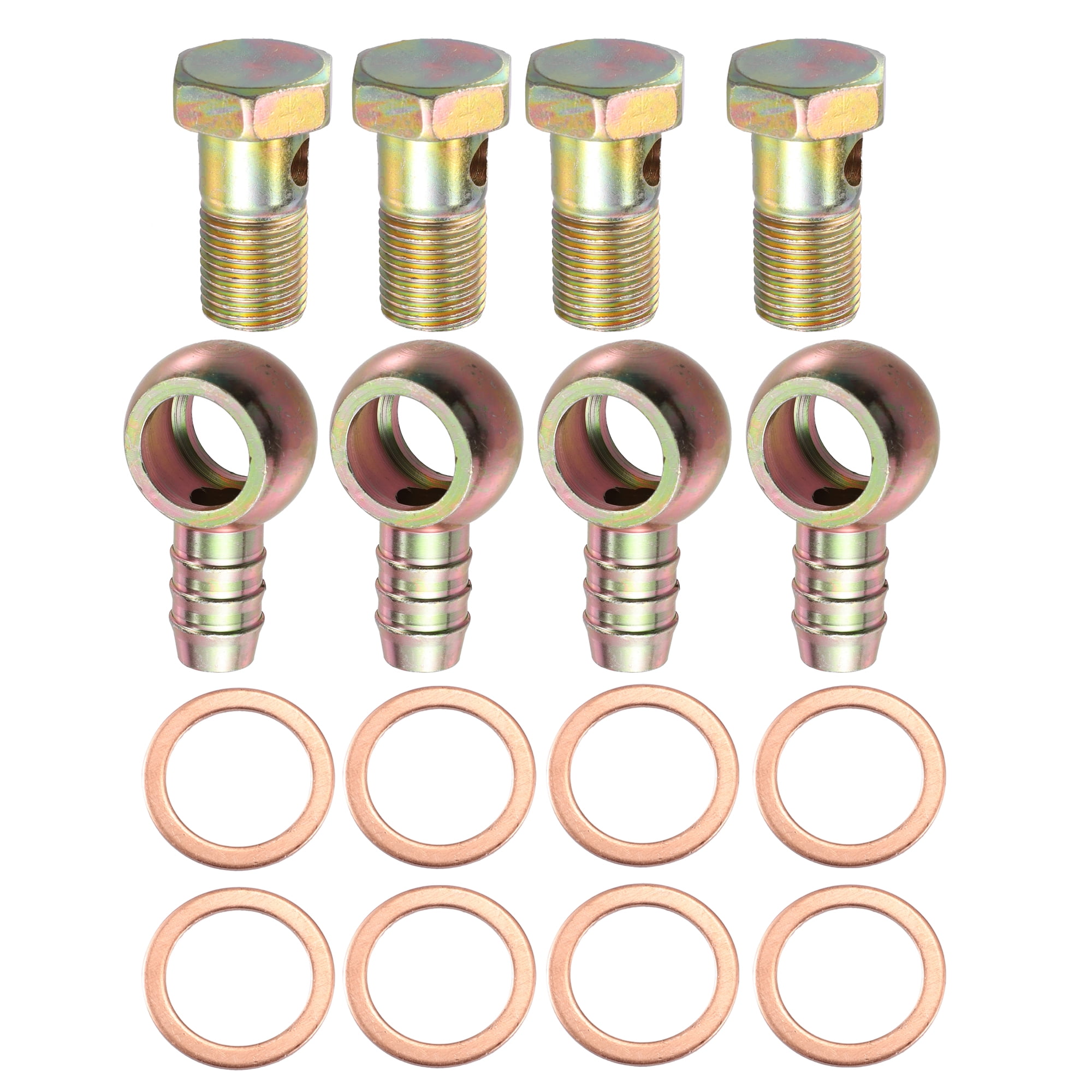 4 Set 18mm Auto Car Banjo Hose Barb Bolt Fittings Banjo Bolt Washer ...