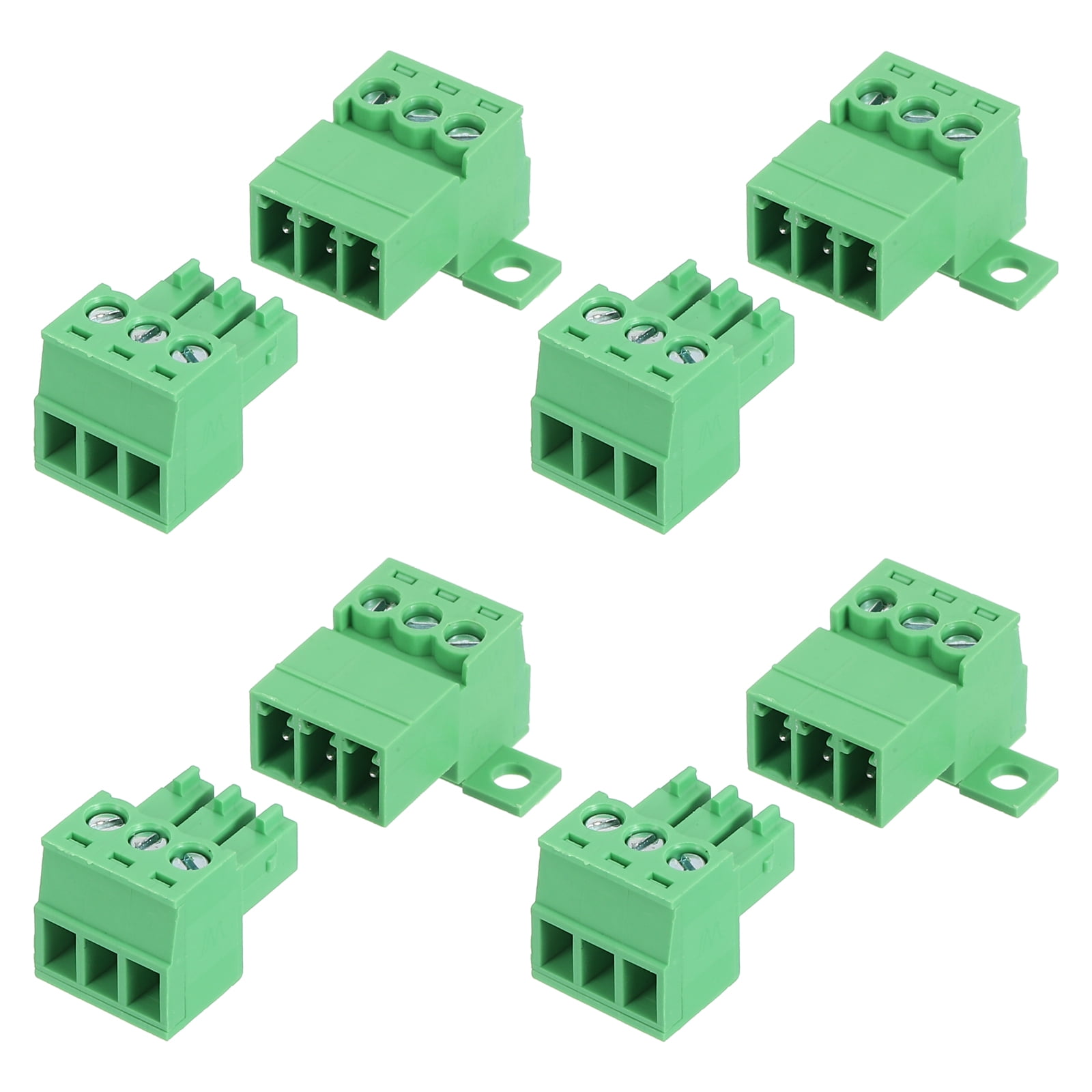 4 Set 3 Pin Screw Terminal Block Connector, 3.5mm PCB Mount Screw ...