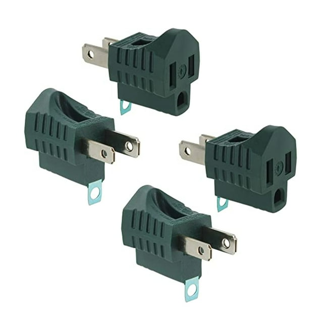 Set of 4 - 3 Prong to 2 Prong AC Adapter Grounding Converter - Walmart.com