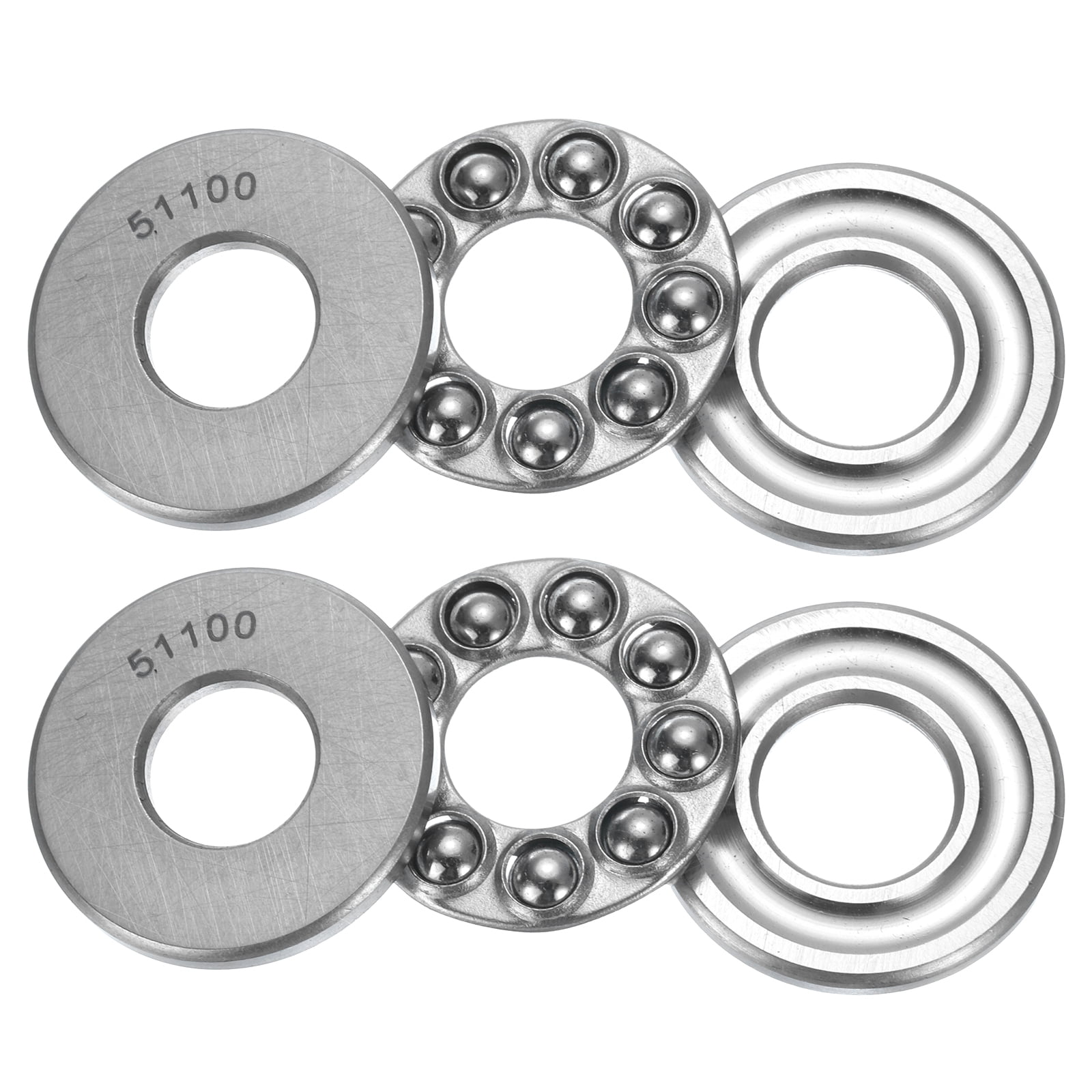 4 Set 51100 Thrust Ball Bearings 10mm x 24mm x 9mm Single Row Roller ...