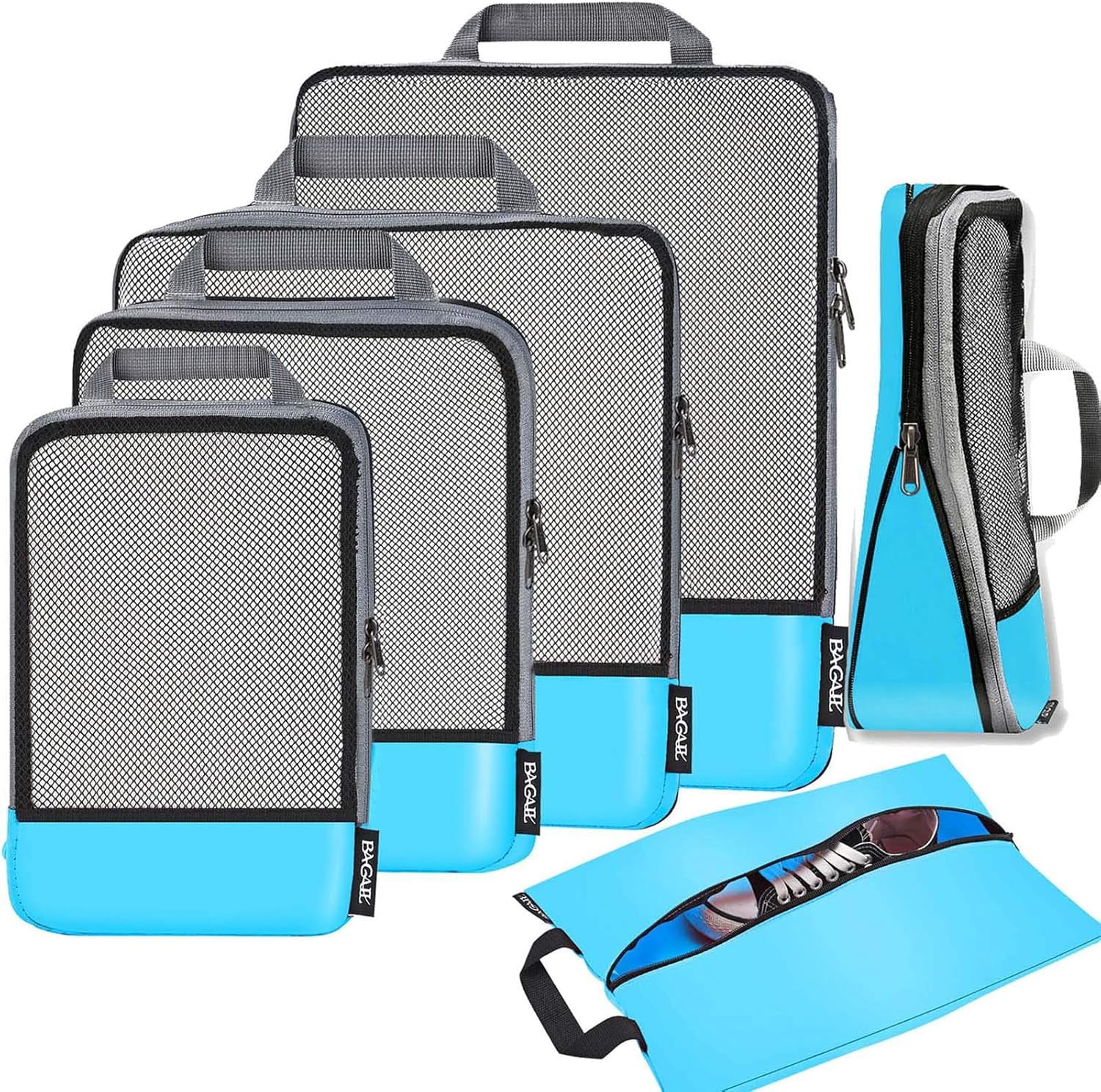 4 Set/6 Set Compression Packing Cubes Travel Accessories Expandable ...