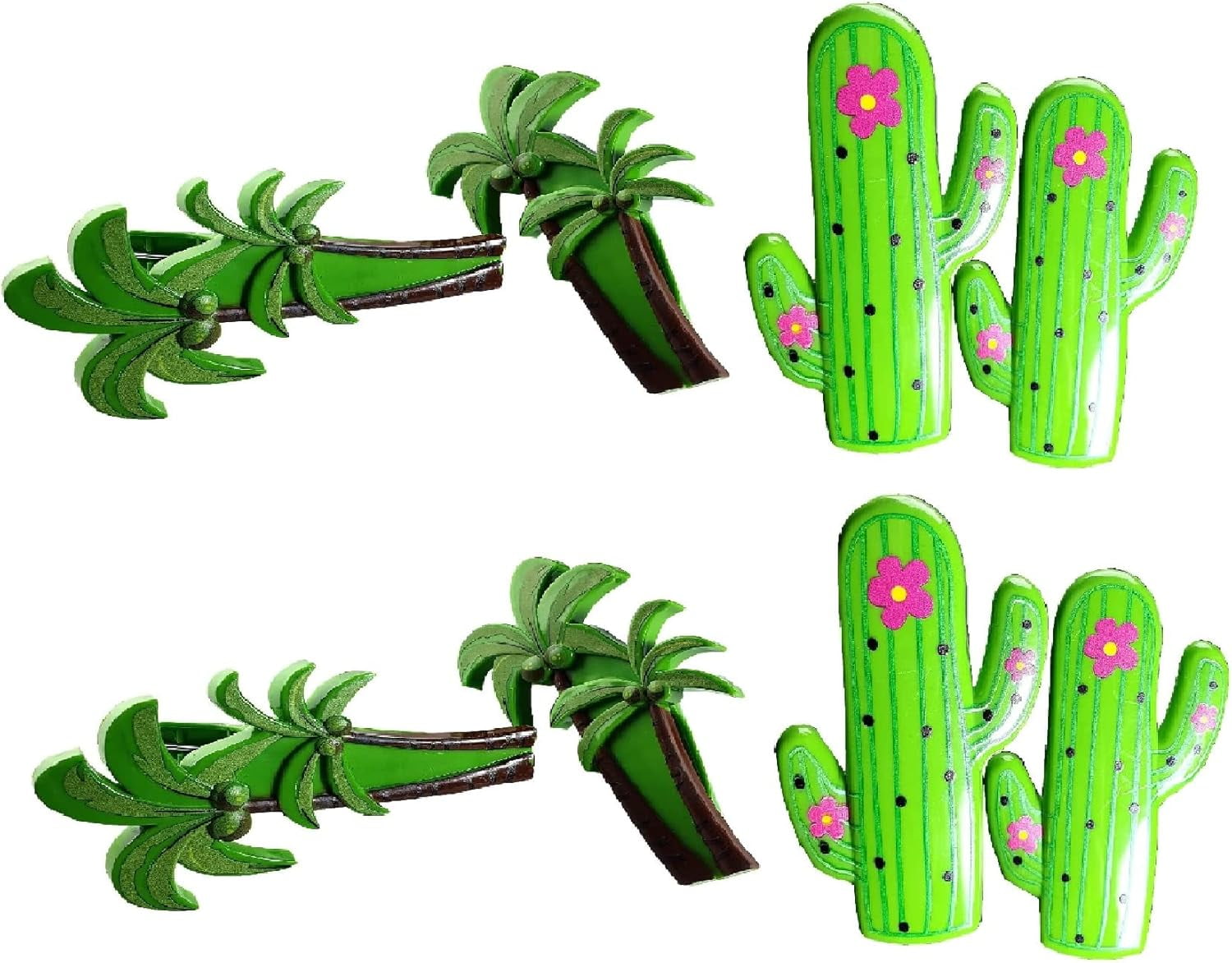 4 Set (8 Ct) 2X Cactus / 2X Coconut Beach Towel Clips Jumbo Size for ...
