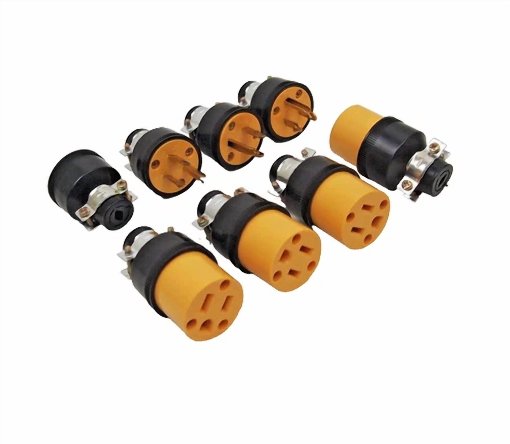 4 Set (8Pcs) Female Male 3 Prong Replacement Electrical Plug Hd ...