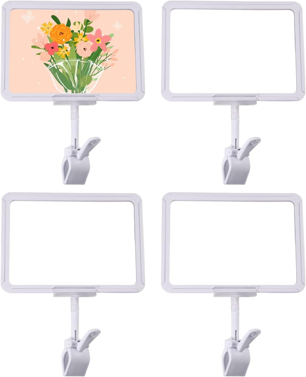 4 Set Acrylic Sign Holder With Clamp 10.8x8.6 Inch Retail Store Signs ...