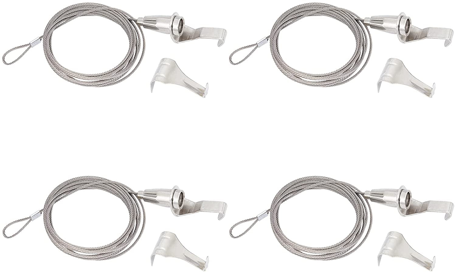 4 Set Adjustable Picture Rail Hanging System Stainless Steel Wall Hooks ...