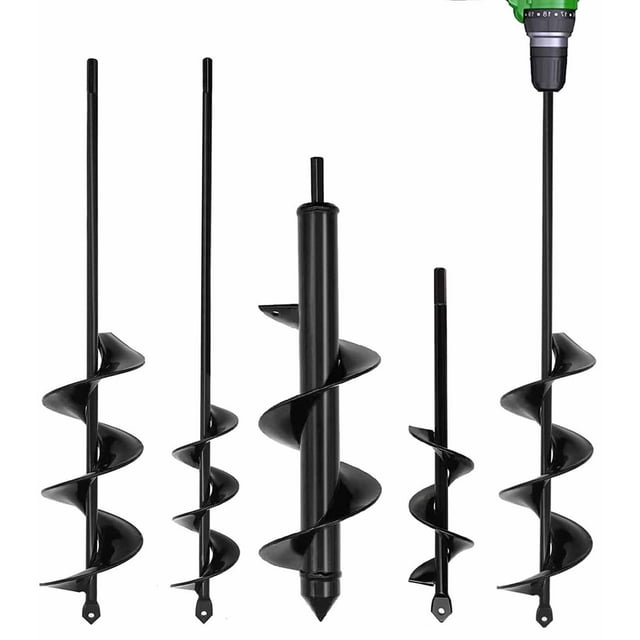 4 Set Auger Drill Bit for Planting,Heavy Duty Garden Auger Spiral Drill ...