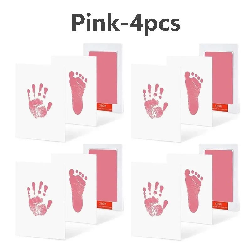 4 Set Baby Handprint Footprints Ink Pads Safe Non-toxic No-Touch Skin ...