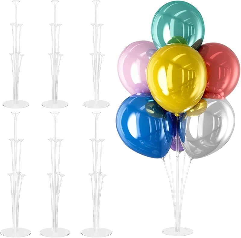 4 Set Balloon Stand Kit - Table Balloon Stands with Base, Easy Assembly ...