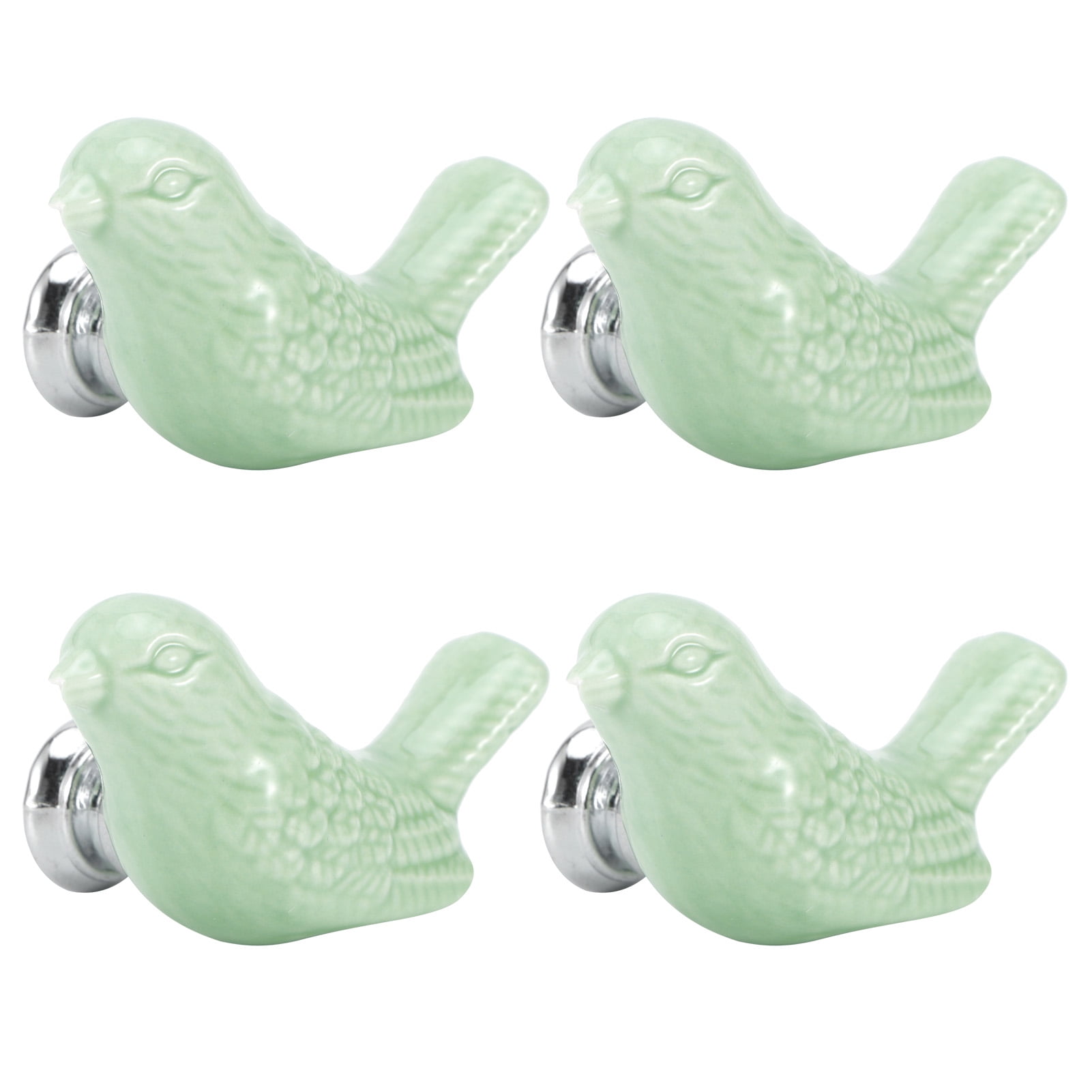 4 Set Bird Shape Ceramic Knobs DIY Door Drawer Cupboard Pull Handle ...