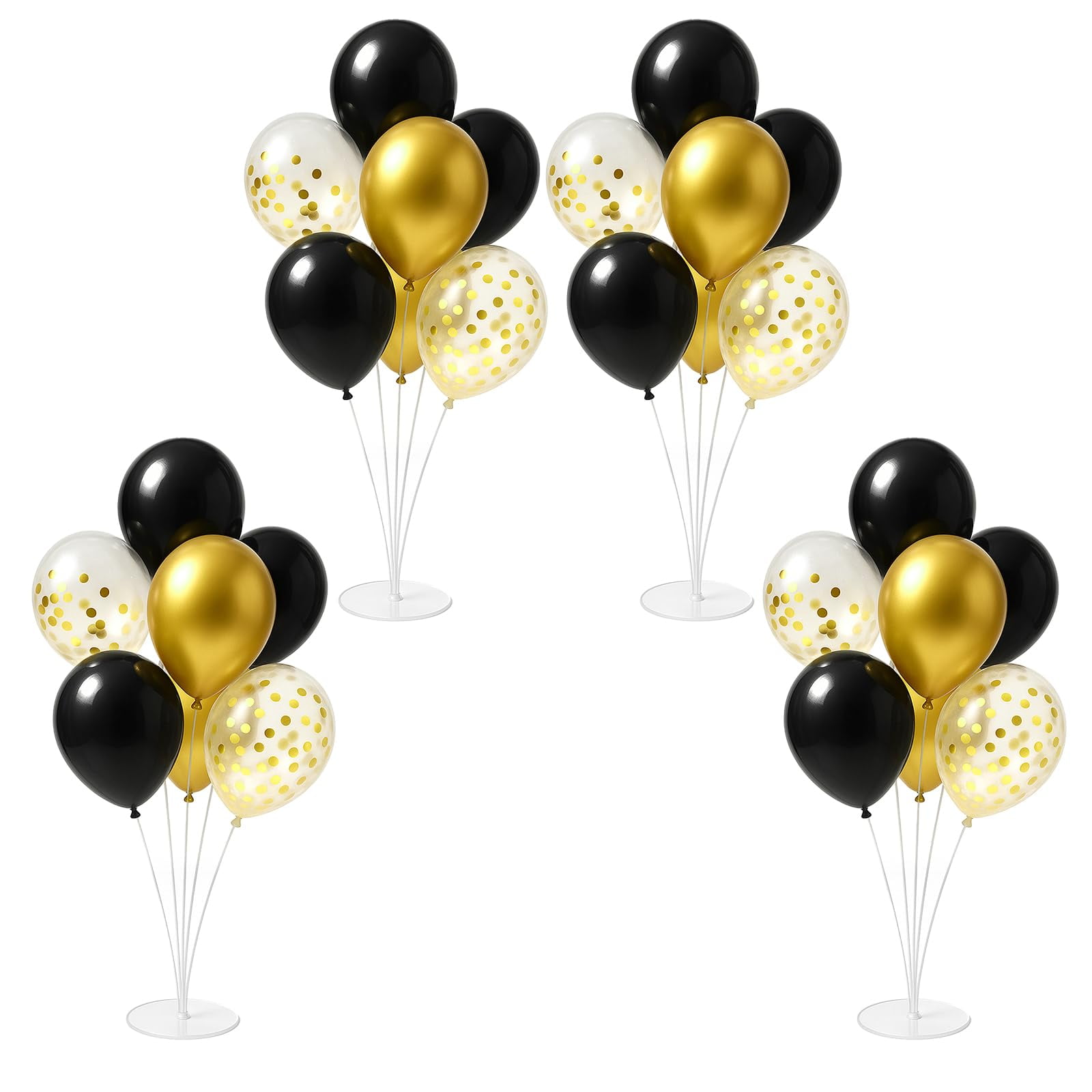 4 Set Black and OIF8 Gold Balloon Stands Kit Table Centerpiece Table ...