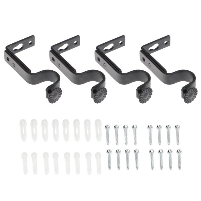 4 Set Curtain Rod Bracket Hooks Kickstand Window Roman Pole Large ...