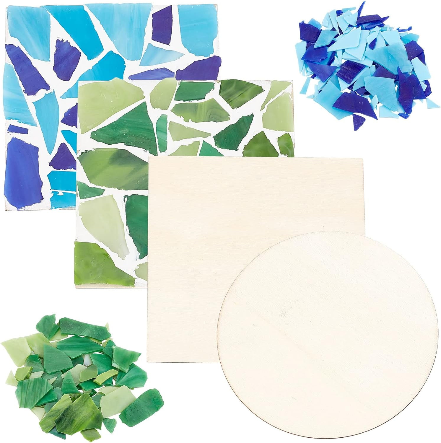 4 Set DIY Mosaic Coaster Kit with Glass Mosaic Tiles Coasters Mosaic ...