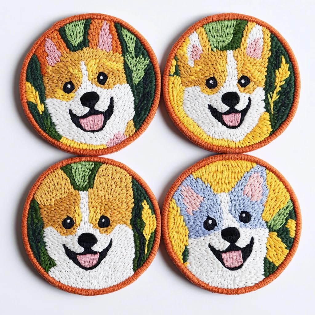 4 Set DIY Punch Needle Coaster Kits Cute Baby Co Easy for Beginners ...