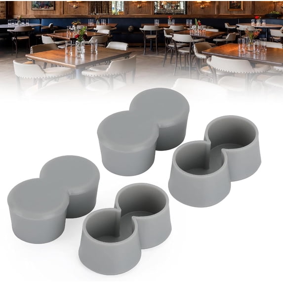 4 Set Double Chair Table Leg Caps Replacement Fit for Retro 50s 60s ...