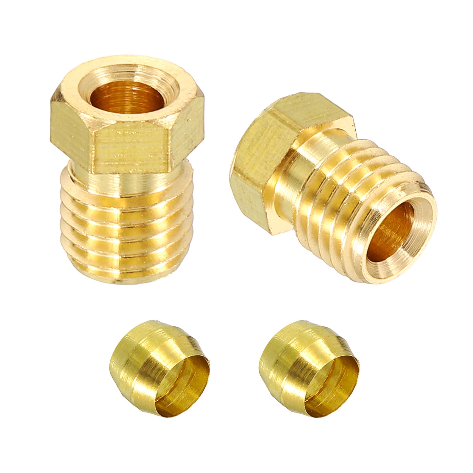 4 Set Fit for 4mm Tube Brass Compression Assortment Kit, Sleeve Ferrule ...
