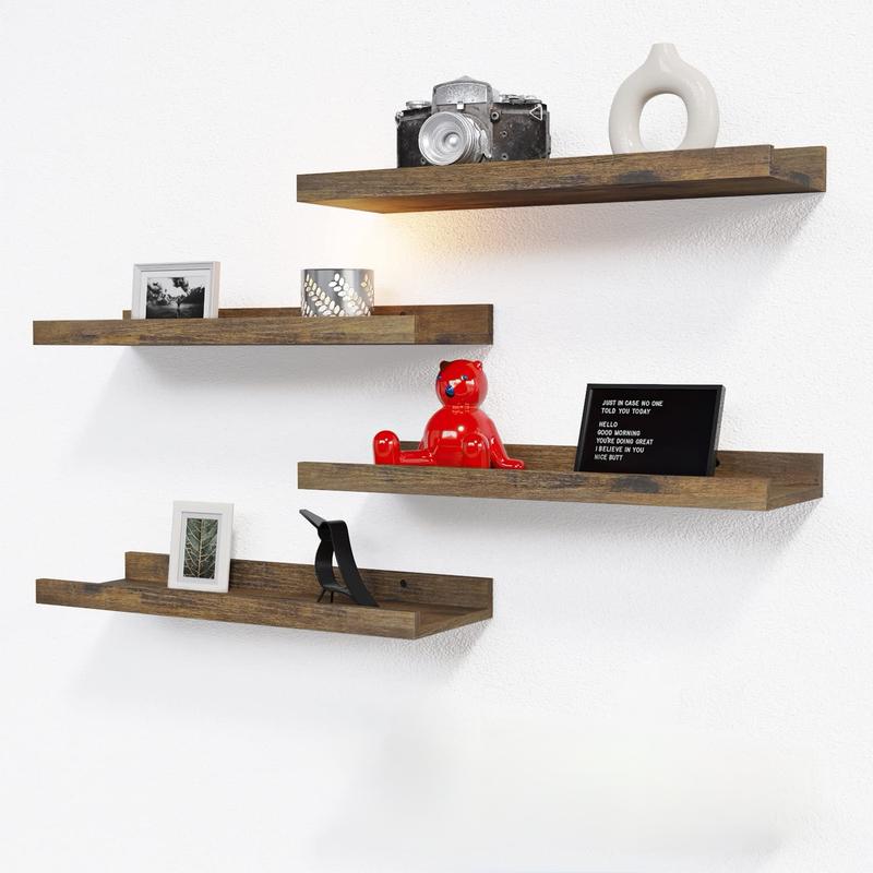 4 Set Floating Wall Mounted Shelves, Shelves for Wall Decor, Modern ...