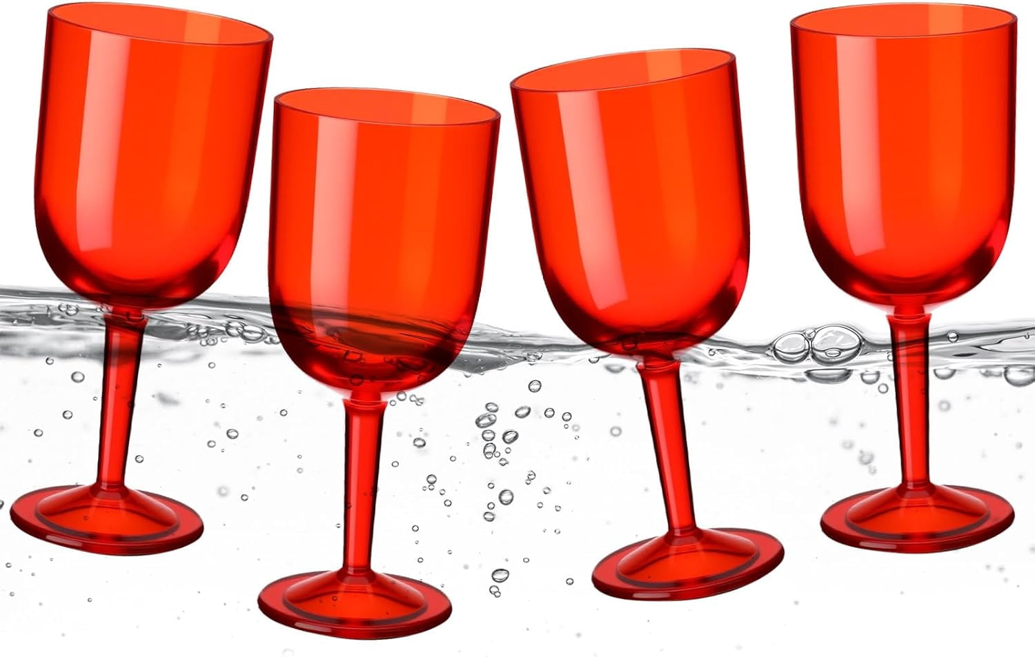 4 Set Floating Wine Glasses for Pool Shatterproof Plastic Drinkware ...