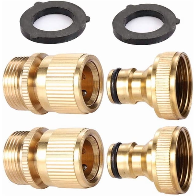 4 Set Hose Quick, 3/4 Quick Connect Brass Quick Connector Quick ...