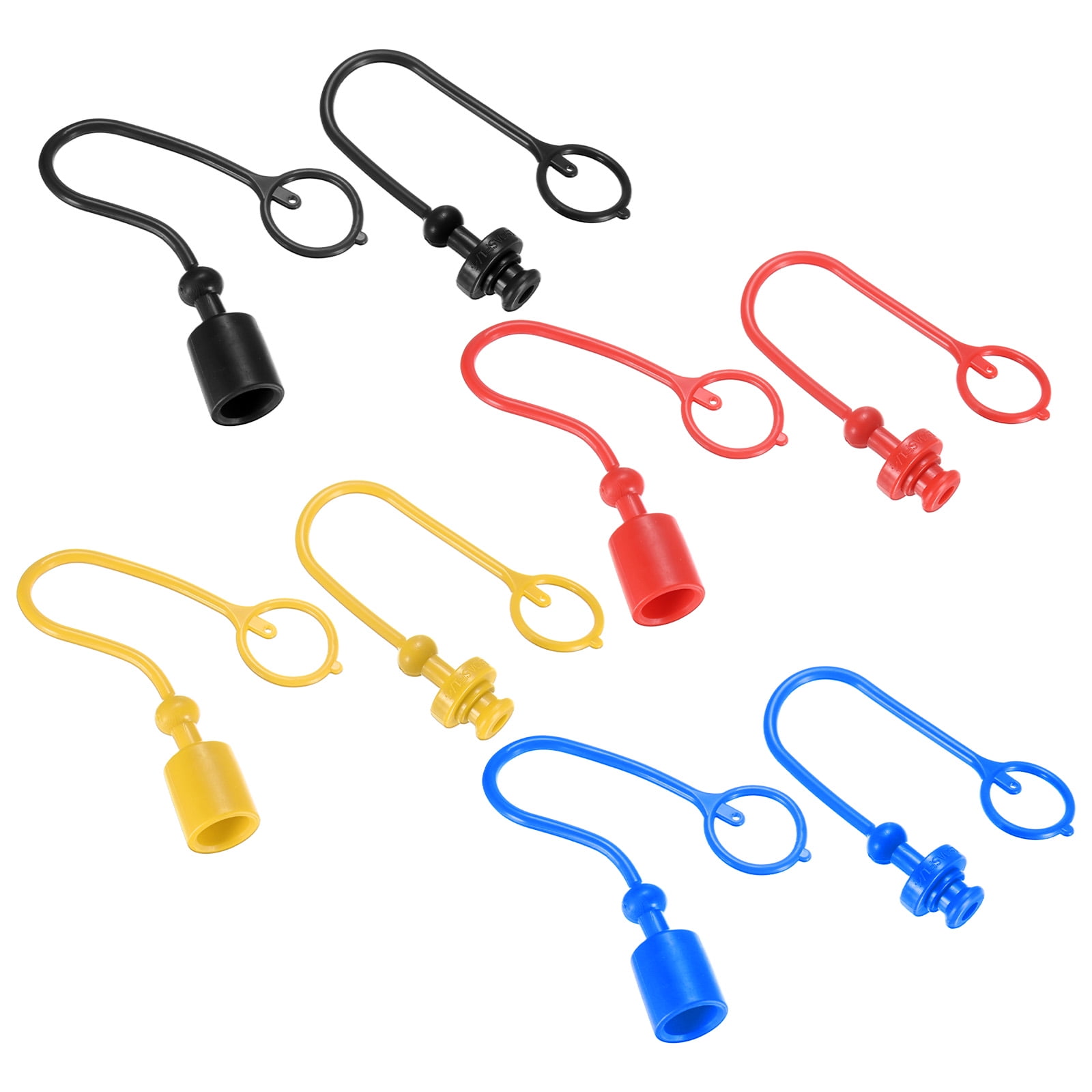 4 Set Hydraulic Coupler Dust Cap 1/4 ISO-A with Retention Ring 4 Colors ...