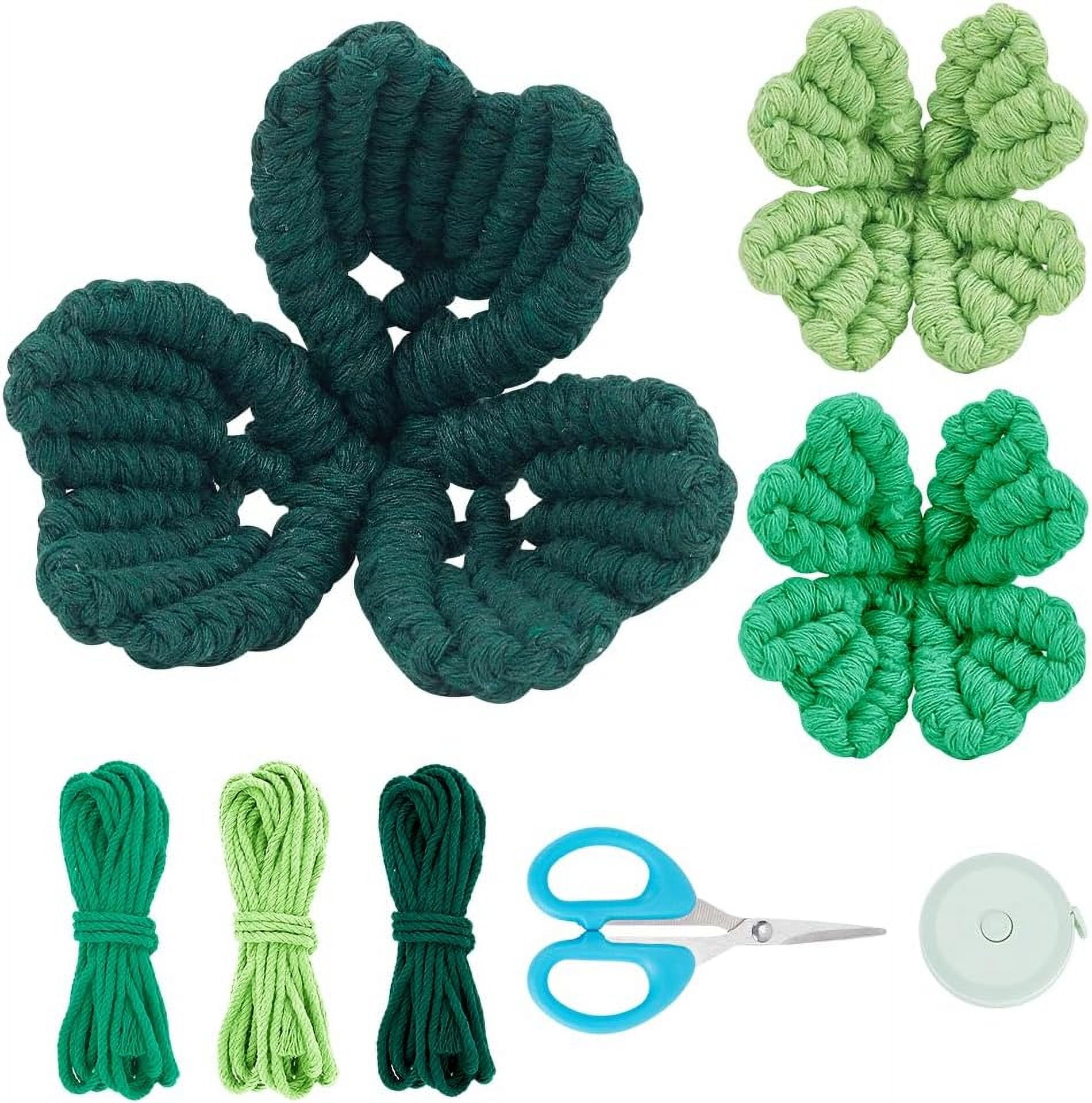4 Set Macrame Four Leaf Clover Kit St. Patrick Day Macrame Kit for ...