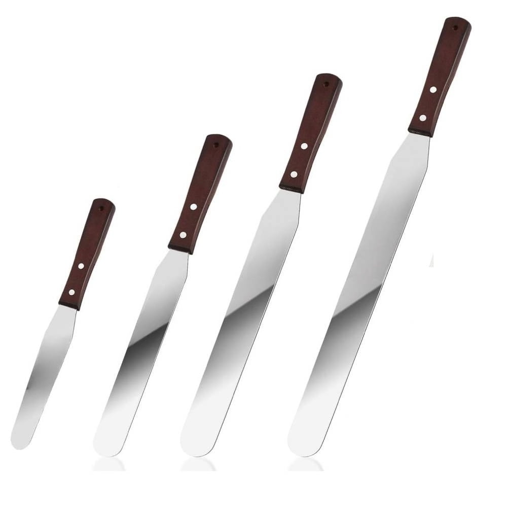 4 Set Offset Spatula For Frosting,4 6 8 10 Inch Angled Cake Icing ...