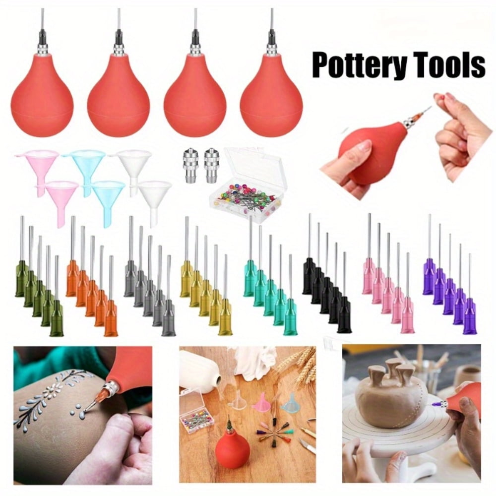 4 Set Pottery Clay Tools Supplies, Ceramic Precision Tip Applicator for ...