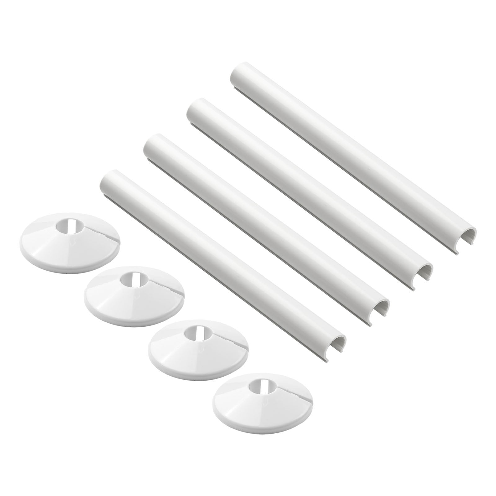 4 Set Radiator Pipe Collars Cover Kit 15mm Triangle Valve Plastic ...