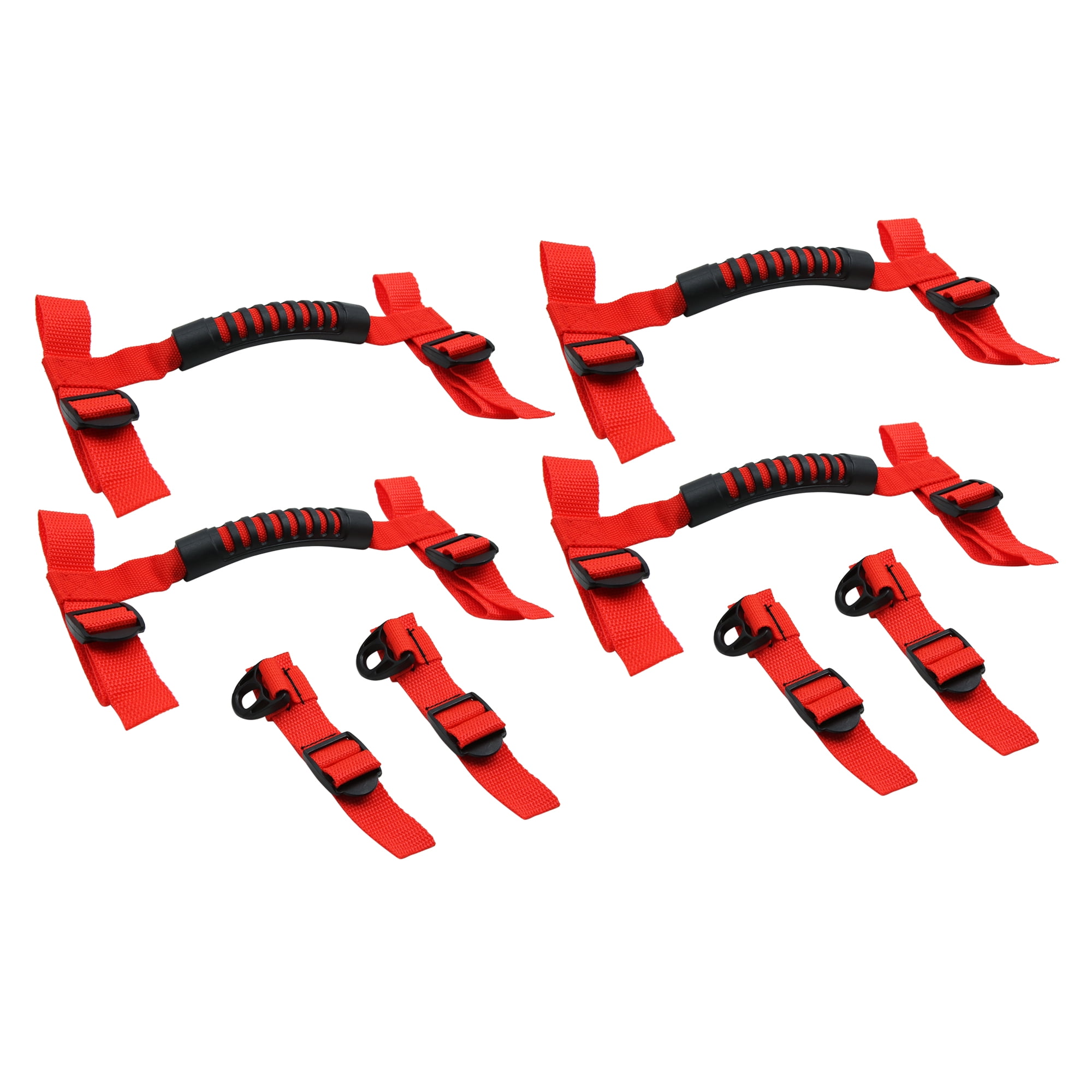 4 Set Red Car Roll Bar Grab Handle Handrail with Buckle for Jeep ...