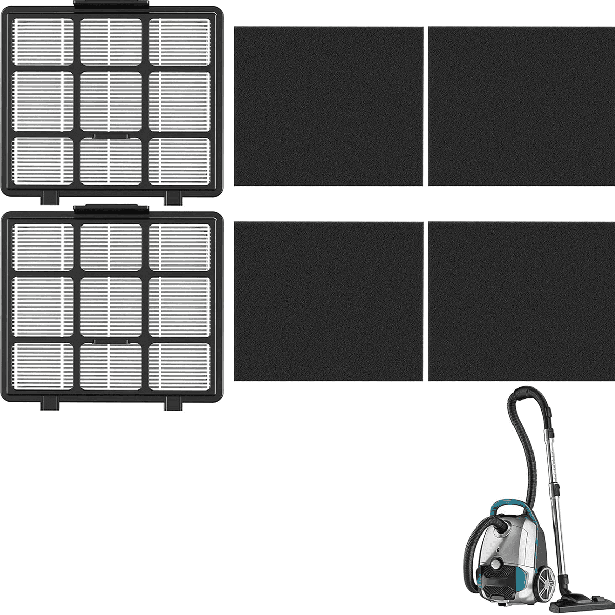 2 Set Replacement Filter Kit for EUREKA NEN170 Bagless Canister Vacuum Cleaner, Contains 2 HEPA ...