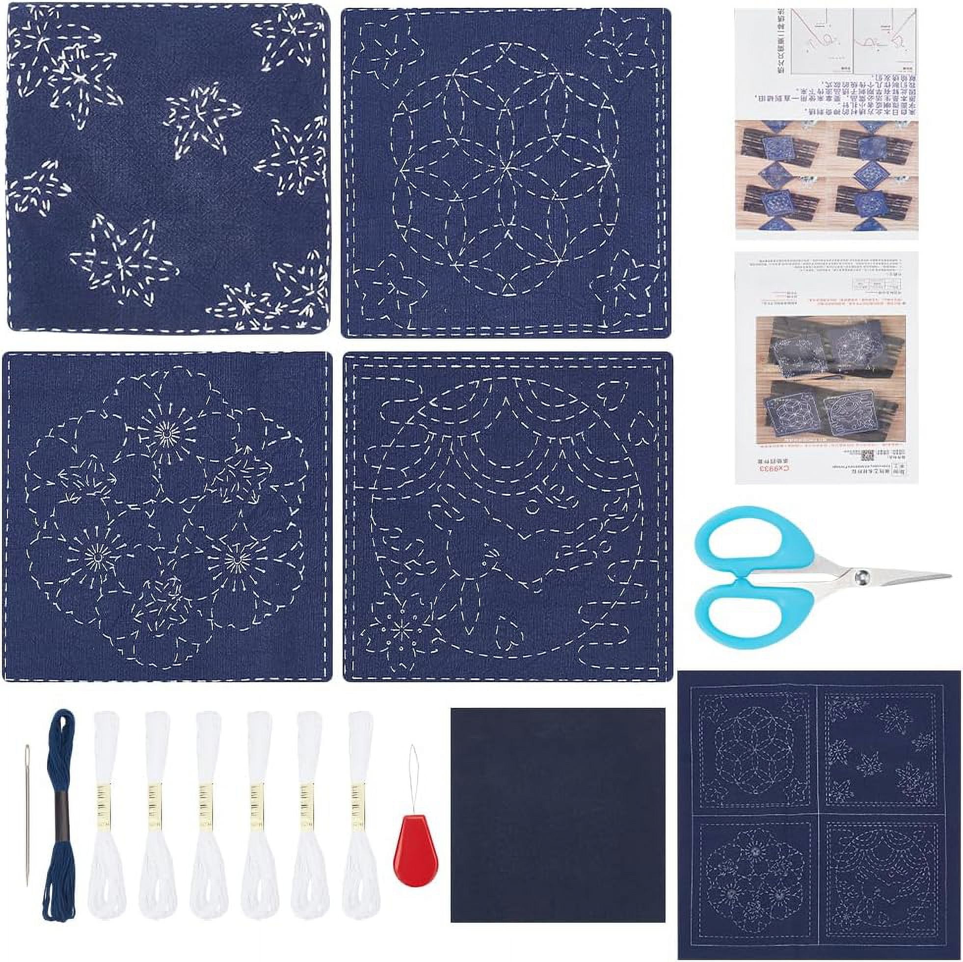 4 Set Sashiko Coasters DIY Kit with Instructions Sashiko Kit for ...
