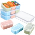 4 Set Snack Containers with 3 Removable Compartments Snack Box with ...