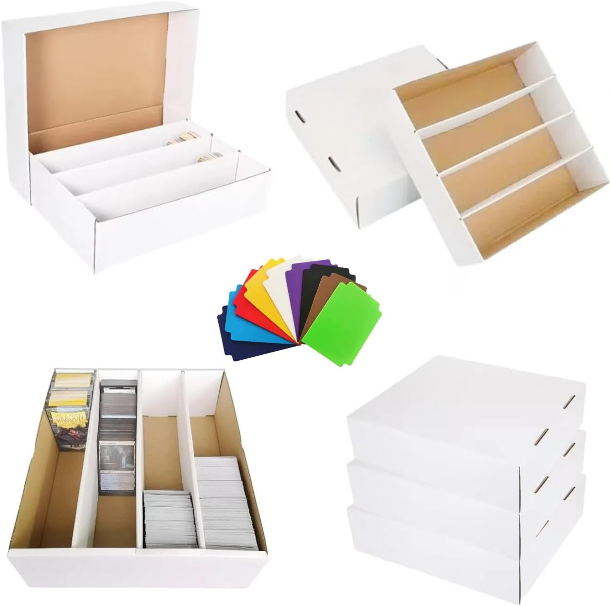 4 Set Sports Card Storage Boxes 3150 Count Bulk Card Trading Cards ...