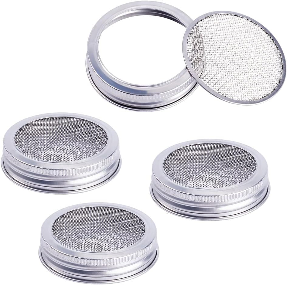 4 Set Sprouting Lids Seed Sprouting Jar Lids Stainless Steel for DIY ...