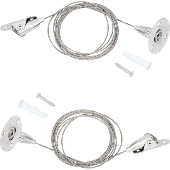 4 Set Adjustable Picture Rail Hanging System Stainless Steel Wall Hooks ...