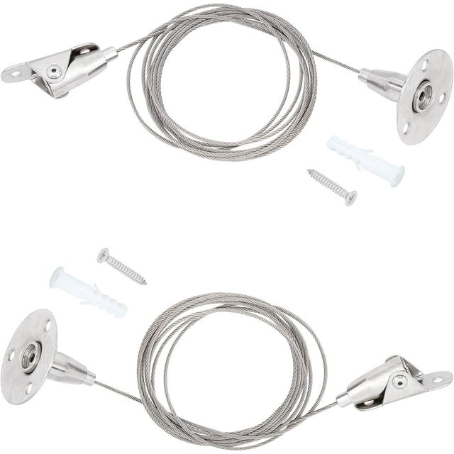 4 Set Stainless Steel Adjustable Wall Hooks Picture Rail Hanging System ...