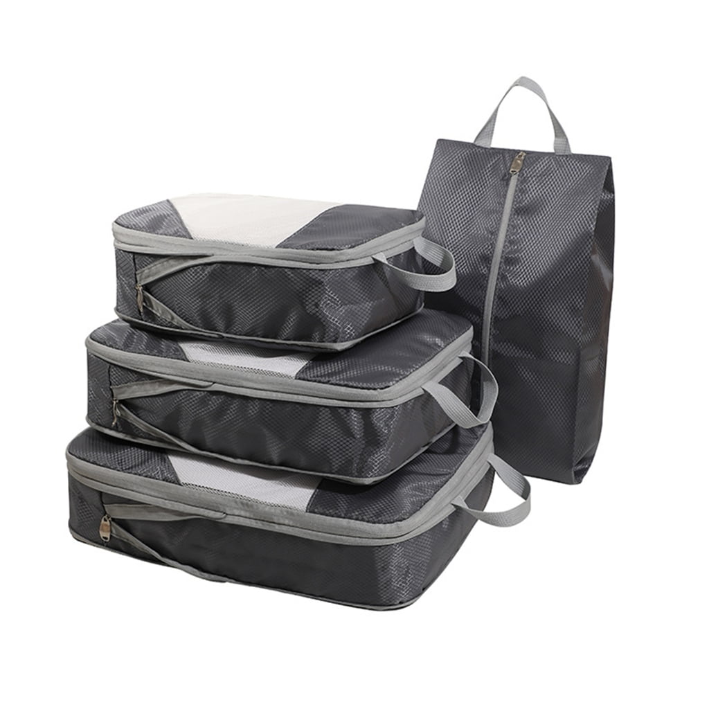 4 Set Suitcase Compression Packing Cubes Travel Luggage Organizer ...