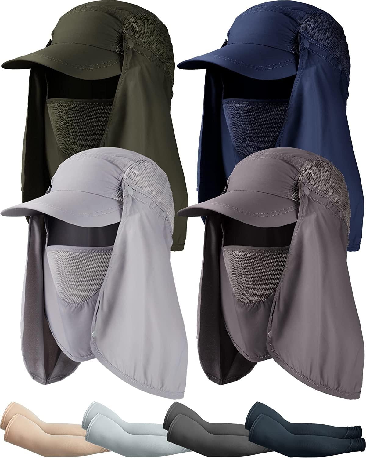 4 Set Sun Hat Fishing Hats UPF 50+ Outdoor Hiking Hat UV Sun Protection ...