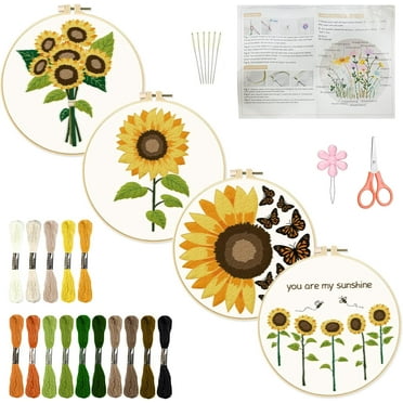 3 Pack Embroidery Kit for Beginners, Sewing Cross Stitch Starter Set ...