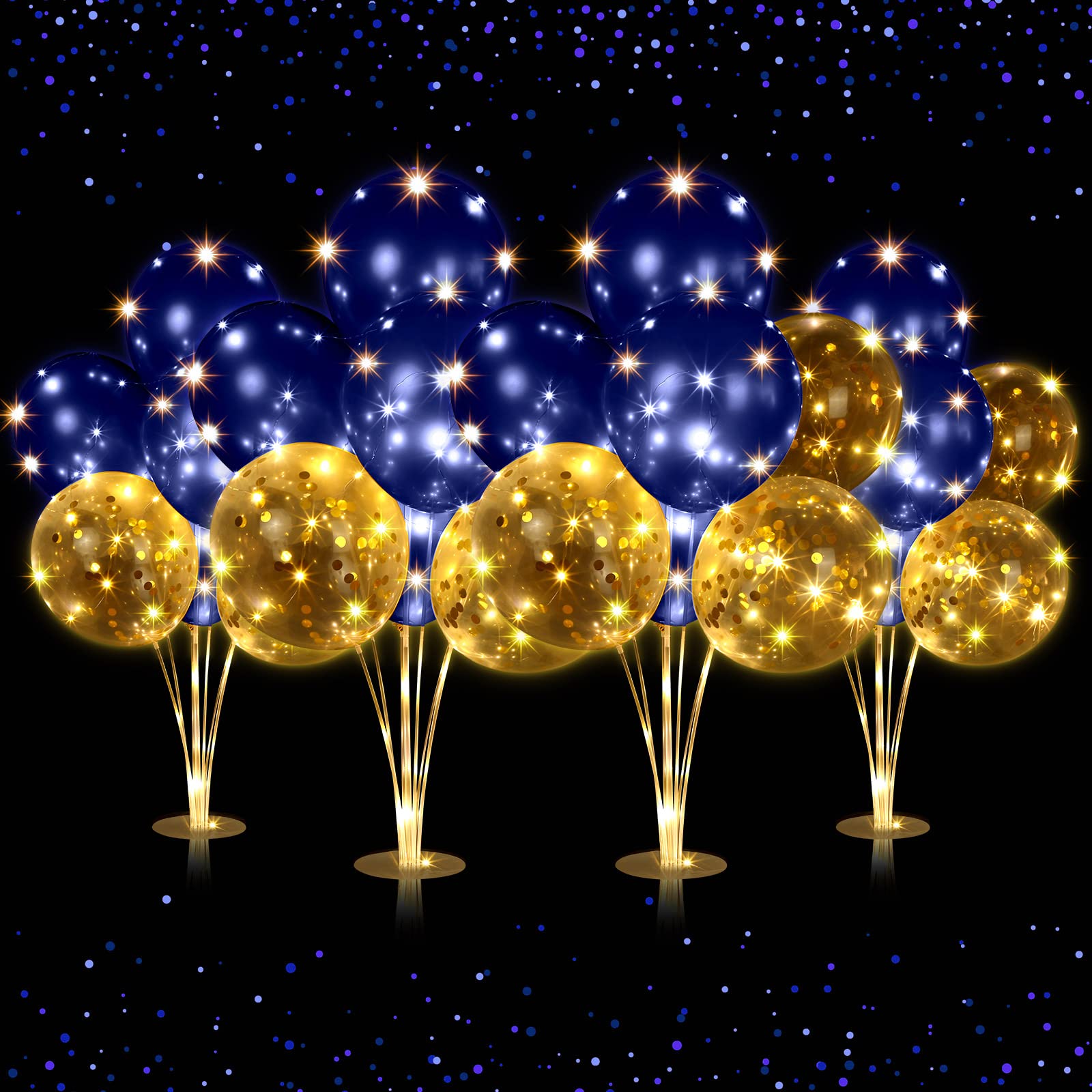 4 Set Table Balloon DHF10 Stand Kit with Lights Balloons Holders ...