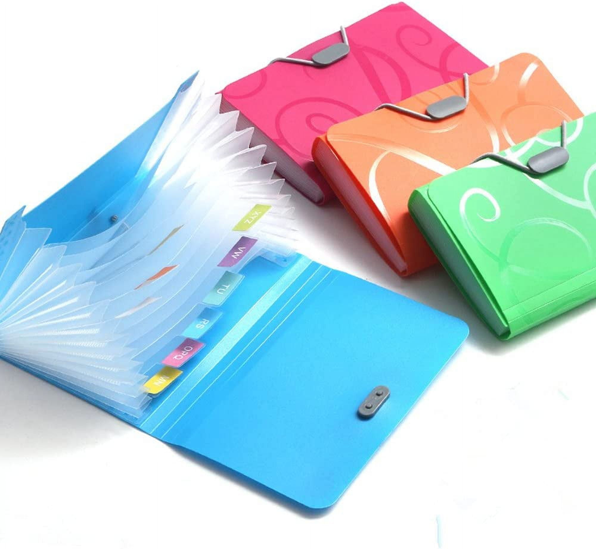 4 Set - USUNQE 4 Pack Small Size Expanding Files Folder with Tabs, 13 ...