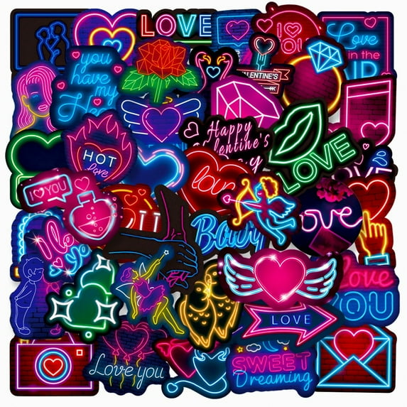 4 Set Valentine's Day Themed PVC Waterproof Sticker Cup Computer Mobile ...