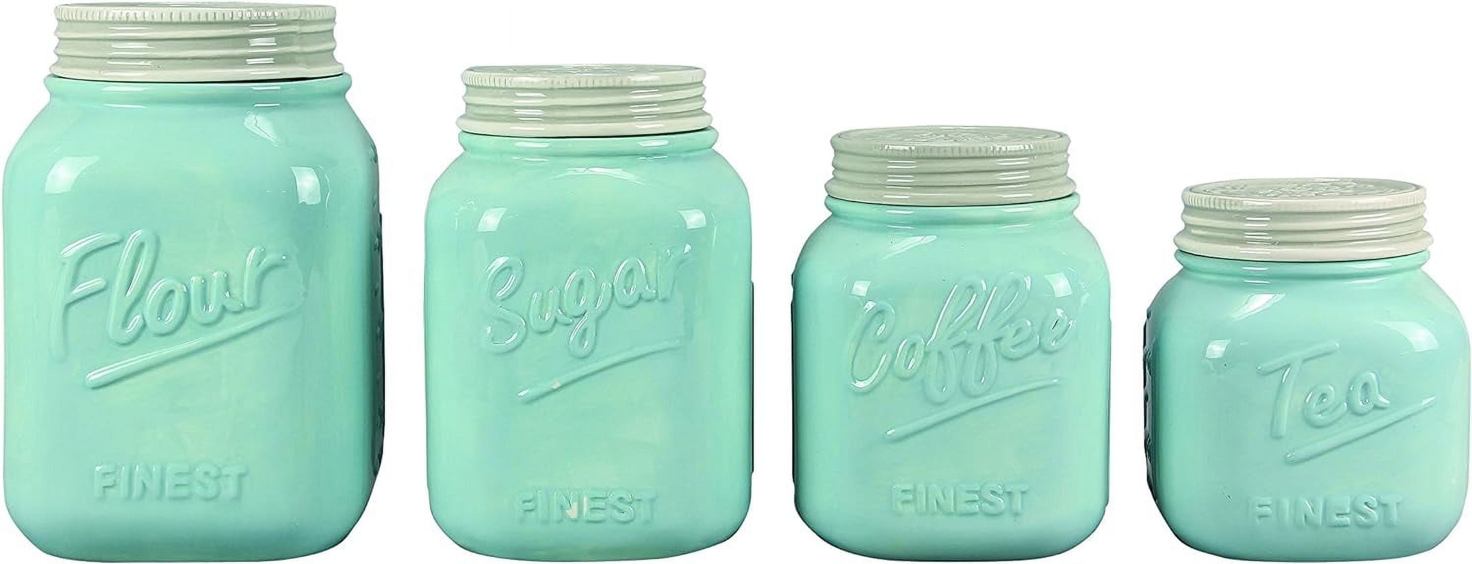 4 Set Vintage Ceramic Canisters- Storage Container for Kitchen and ...