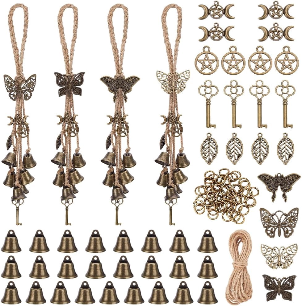 4 Set Witch Bells DIY Kit for Door Knob Witch Bell Witchcraft Kit ...