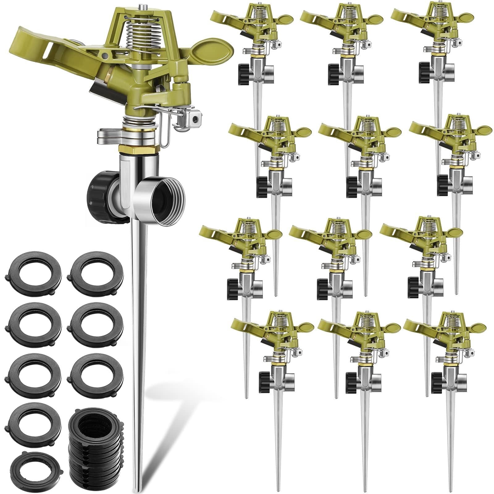 4 Set Zinc Alloy Water Sprinklers Heads for Lawns Yard Heavy Duty ...