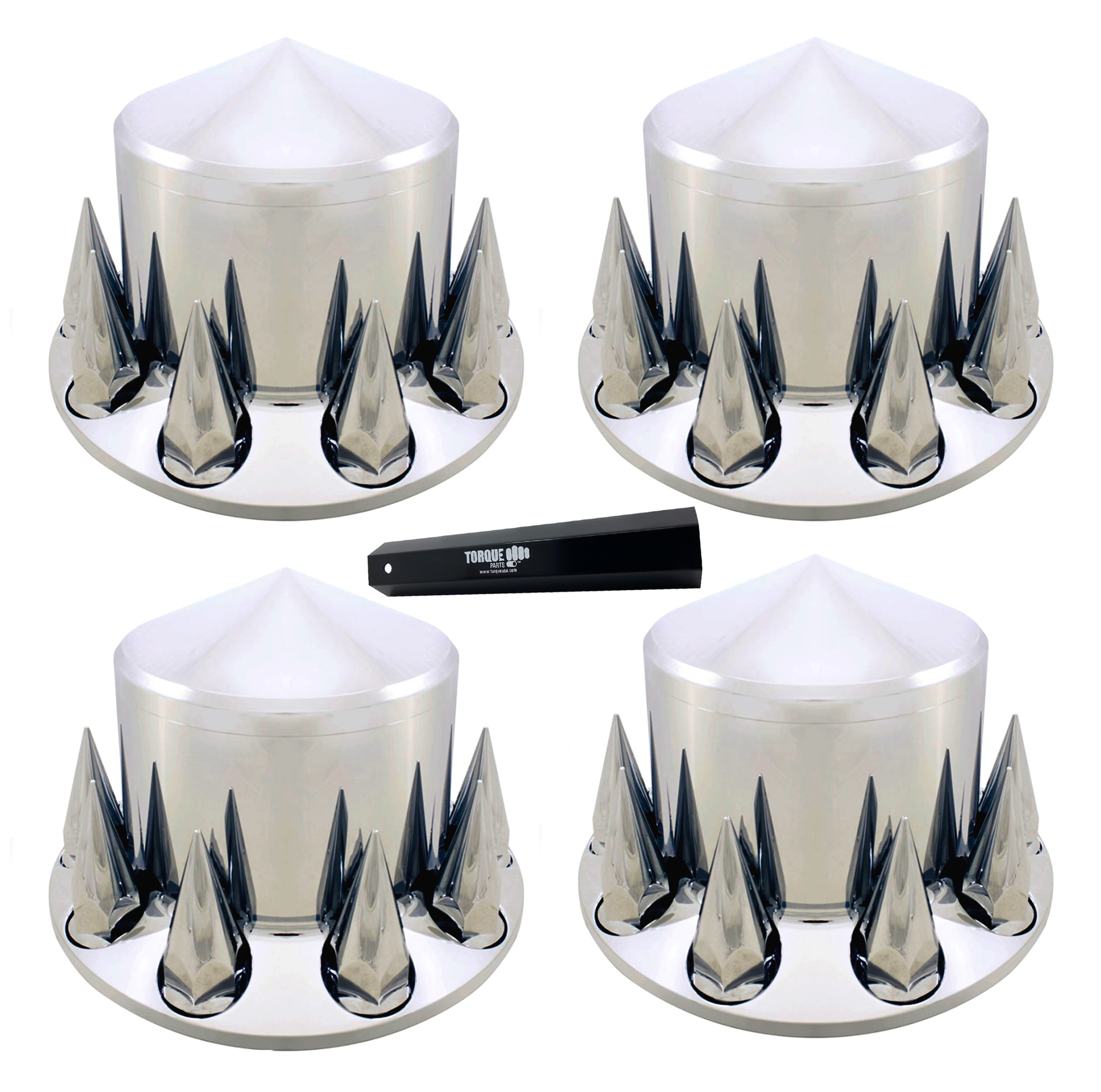 4 Set of Rear Axle Wheel Covers 33mm Spike Screw-on Lug Nut Cover for Semi Truck - Walmart.com