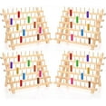 4 Set of Sewing Thread Organizer,Wall-Mounted Wood Thread Rack,60-Spool ...